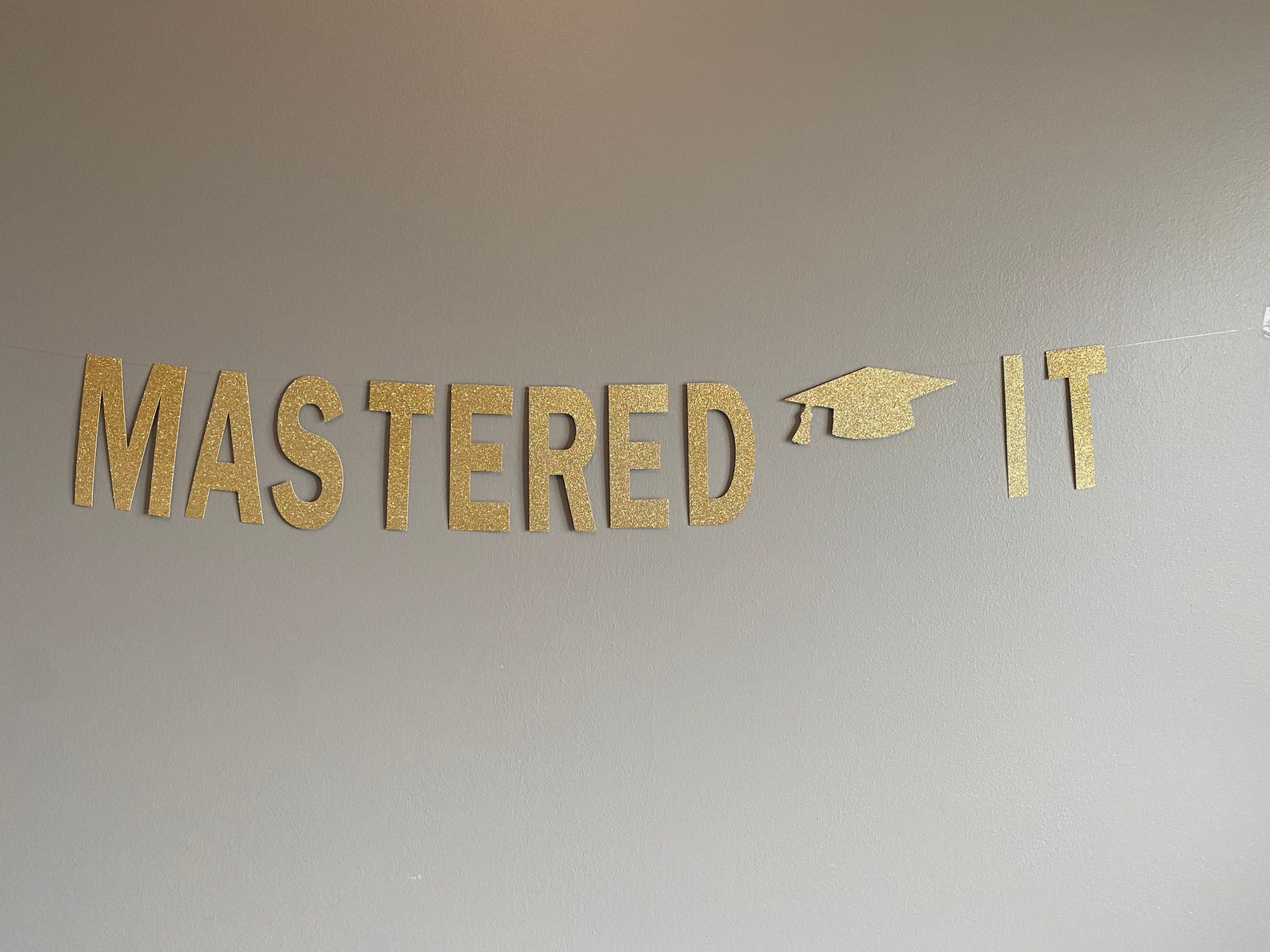 Mastered It Graduation Banner, Masters Degree Grad Decor, Funny Grad ...