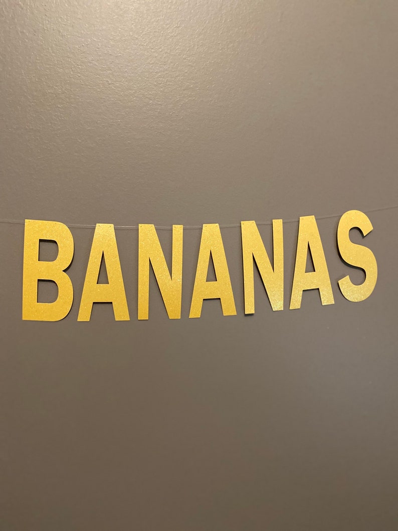 Let's Go Bananas Banner: Glitter Monkey Party Decorations - Etsy