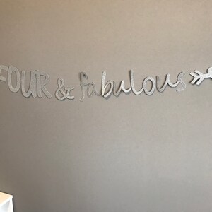 Four and Fabulous Banner, Four Banner, Fabulous Banner, Fourth Birthday ...