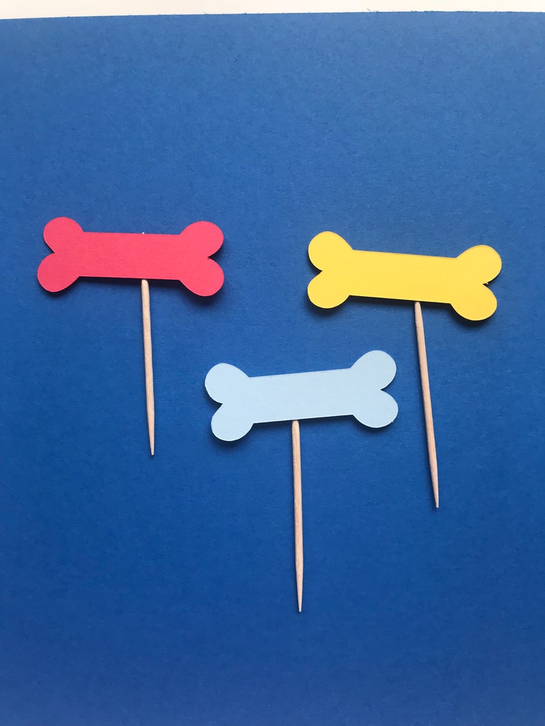 Paw Patrol Bone Cupcake Toppers: Puppy Birthday Party Decor - Etsy ...