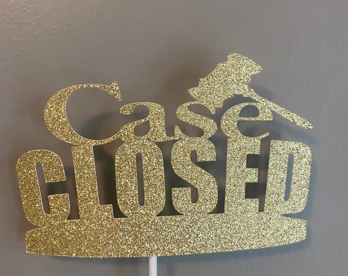Case Closed Cake Topper, Law School Graduation Cake Topper, Lawyer ...