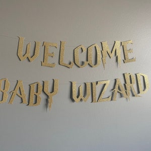 WELCOME BABY WIZARD Banner, Welcome Baby Wizard, Wizard Party, Baby ...