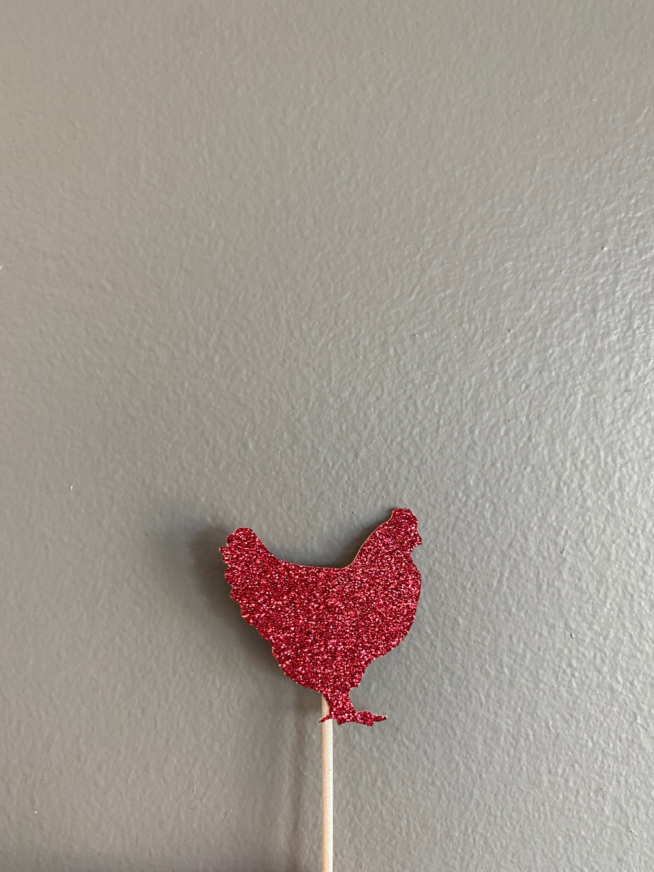 Chicken Cupcake Toppers Rooster Food Picks Farm Party Decor - Etsy