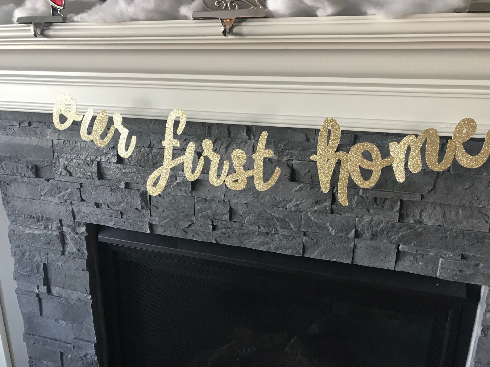 Glitter "our First Home" Banner: Housewarming Party Decor - Etsy