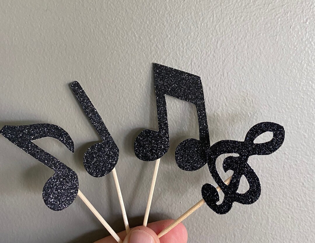Musical Note Cupcake Toppers: Cardstock Party Decorations - Etsy