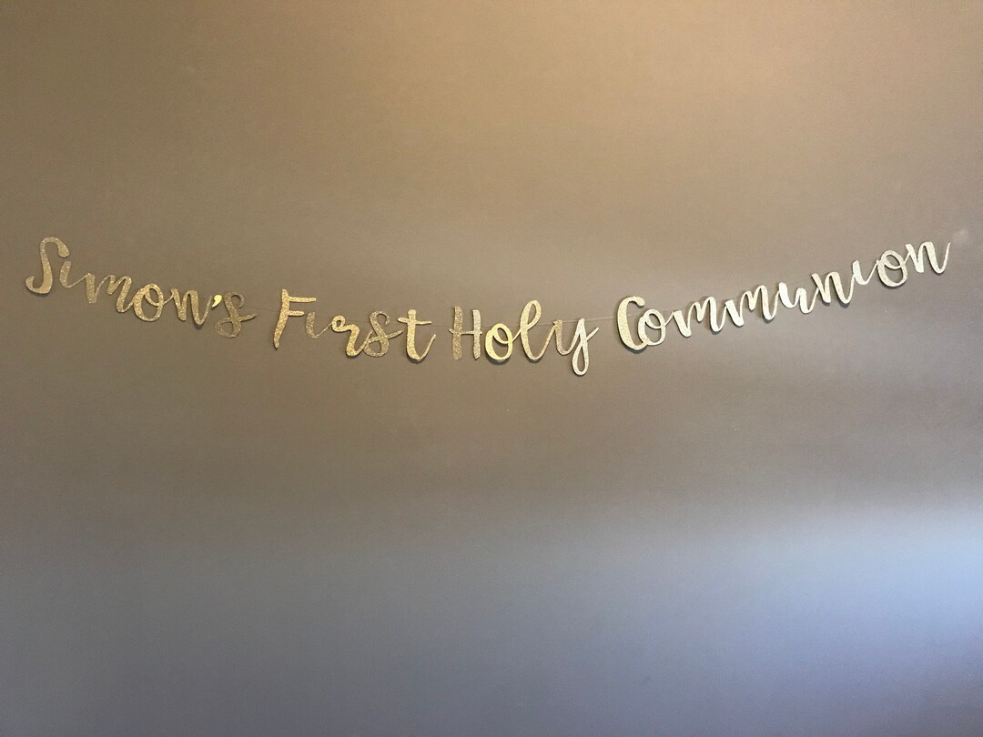 God Bless Banner, First Communion Banner, Personalized Communion Banner ...