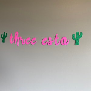 Three Esta Party Decor, Third Birthday Fiesta Theme Party, Cactus ...