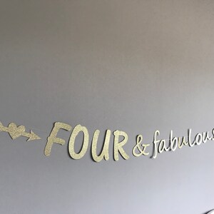 Four and Fabulous Banner, Four Banner, Fabulous Banner, Fourth Birthday ...