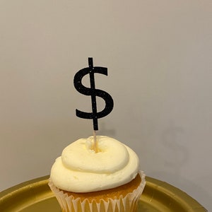 Dollar Sign Cupcake Toppers, Money Cupcake Toppers, Dollar Food Picks ...