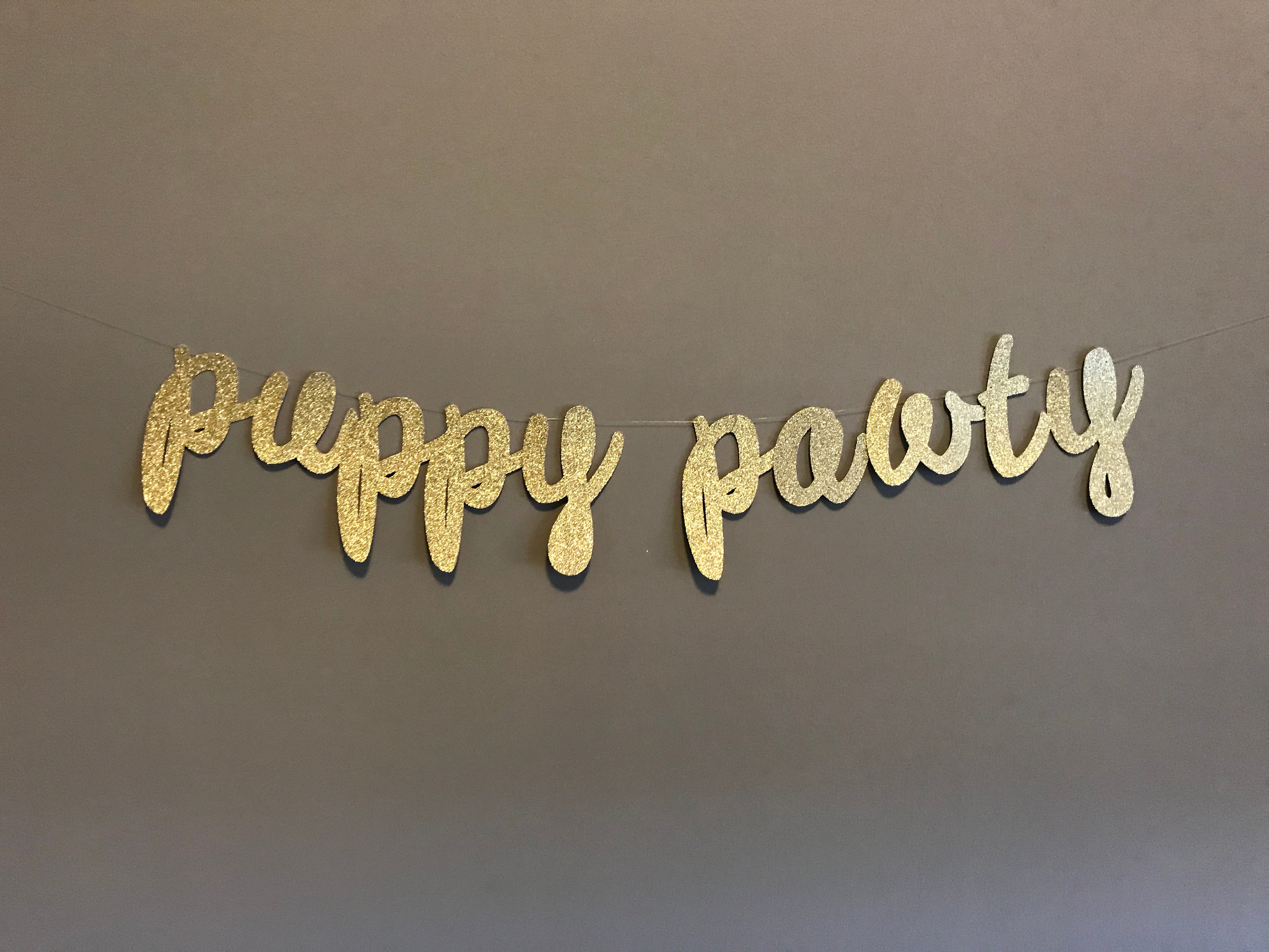 Lets Pawty Banner Dog Birthday Banner Dog Pawty Banner Dog - Etsy