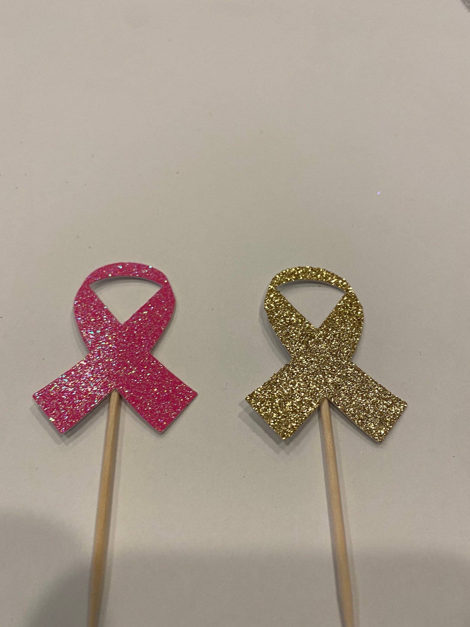 Cancer Ribbon Cupcake Toppers Cancer Survivor Cupcake - Etsy