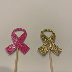 Cancer Ribbon Cupcake Toppers, Cancer Survivor Cupcake Toppers, Cancer ...