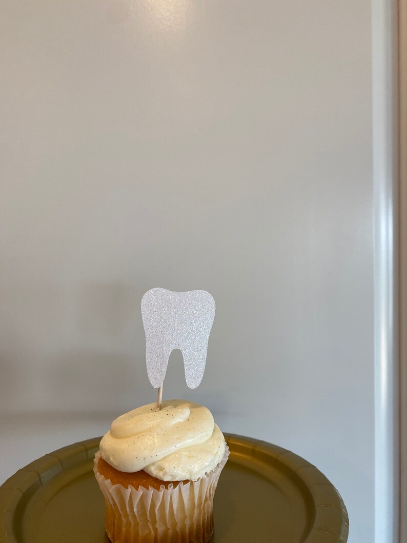 Tooth Cupcake Toppers Dentist Cupcake Toppers Dental - Etsy