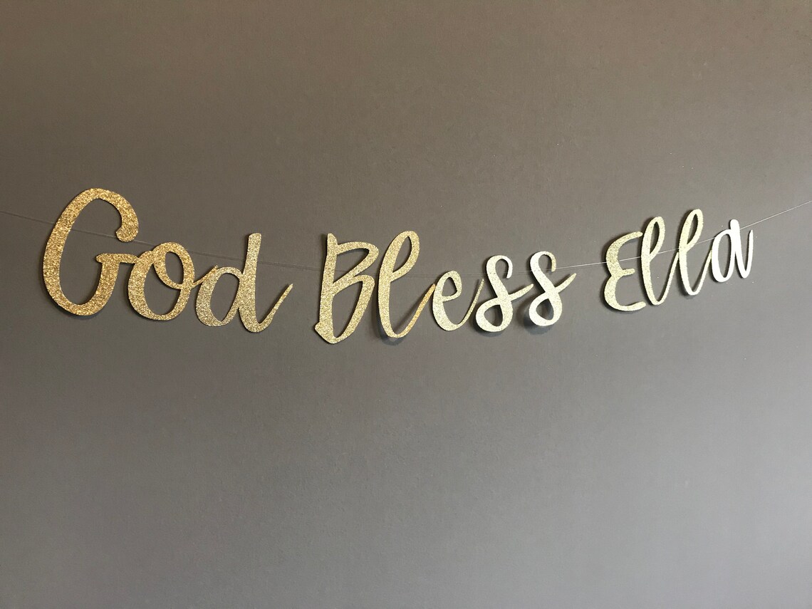 God Bless Banner Christening Banner Baptism Banner First - Etsy