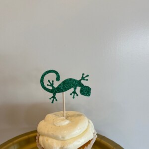 Lizard Cupcake Toppers: Glitter Reptile Birthday Party Decor - Etsy