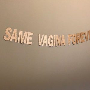 Same Vagina Forever Glitter Banner: Bachelorette Party Decor - Etsy