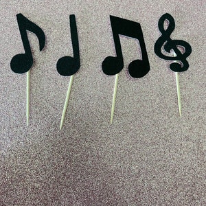 Music Cupcake Toppers, Musical Cupcake Toppers, Music Notes Cupcake ...