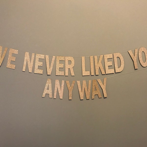 We Never Liked You Banner - Etsy