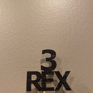 3 Rex Cupcake Cake Toppers, 3rex Cake Topper, 3 Rex Birthday Party, 3 ...