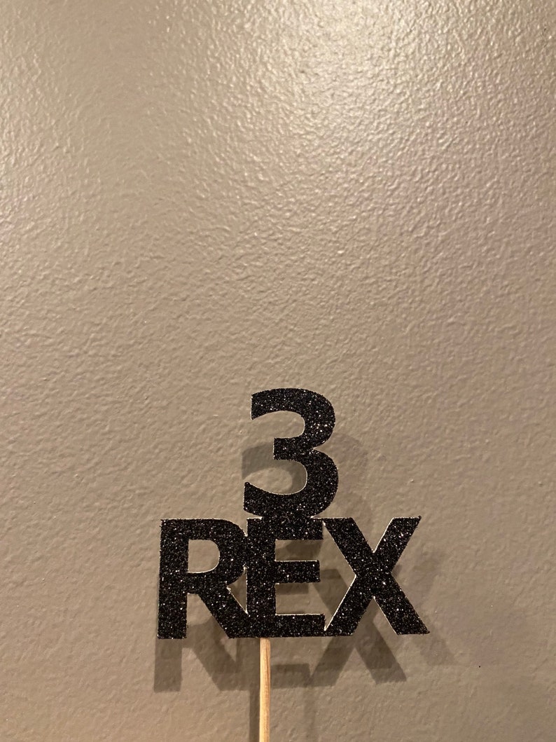 3 Rex Cupcake Cake Toppers 3rex Cake Topper 3 Rex Birthday - Etsy