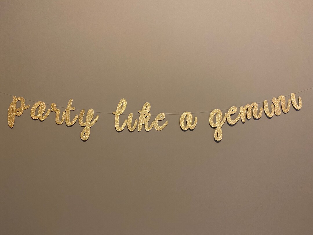 Party Like a Gemini Banner, Gemini Season Birthday, Adult Birthday ...
