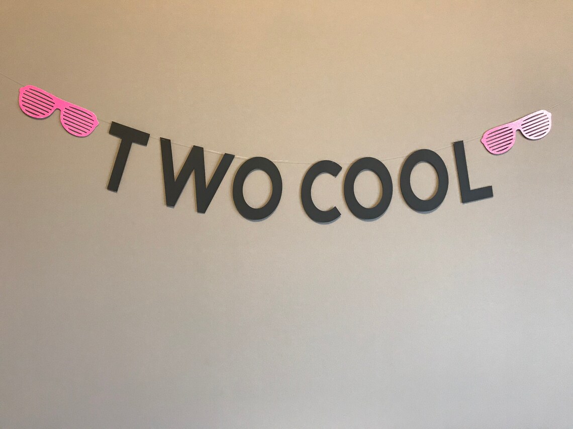 Two Cool Banner Two Cool Birthday Sunglasses Banner | Etsy