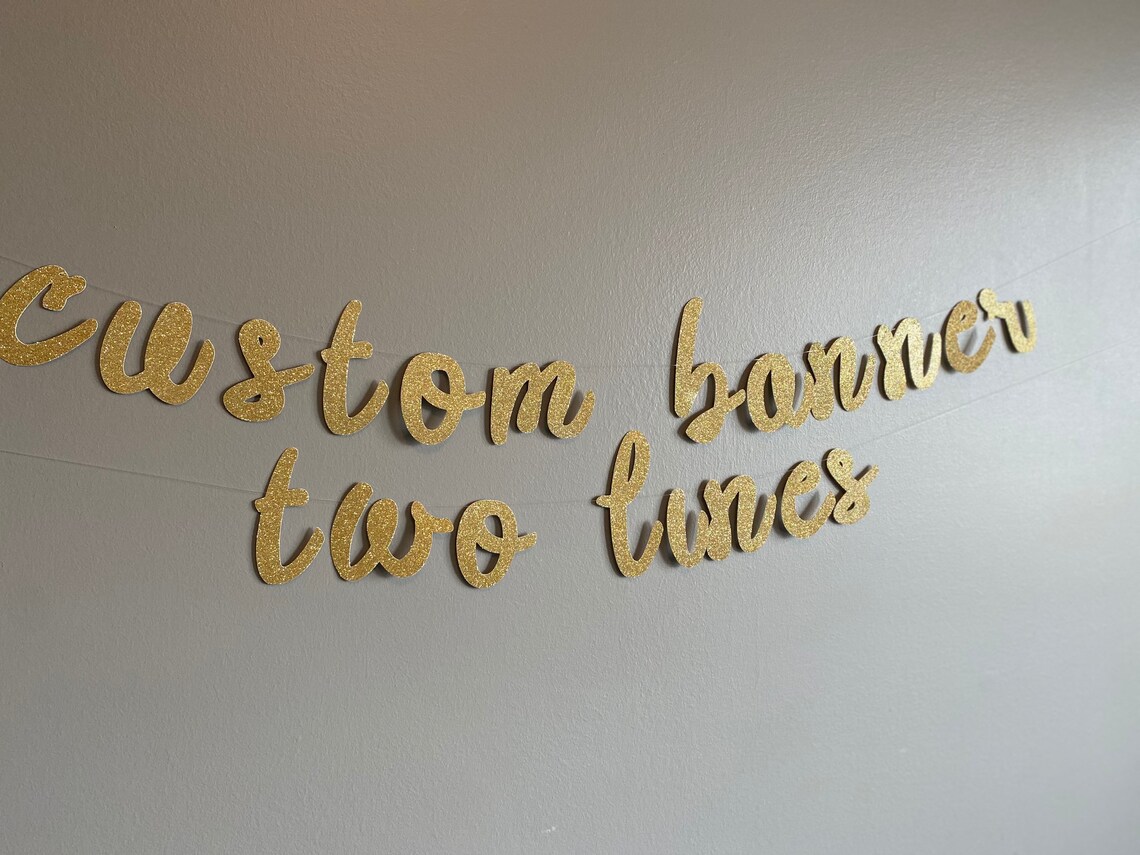 Custom Banner Personalized Banner Two Lines for Long Text - Etsy