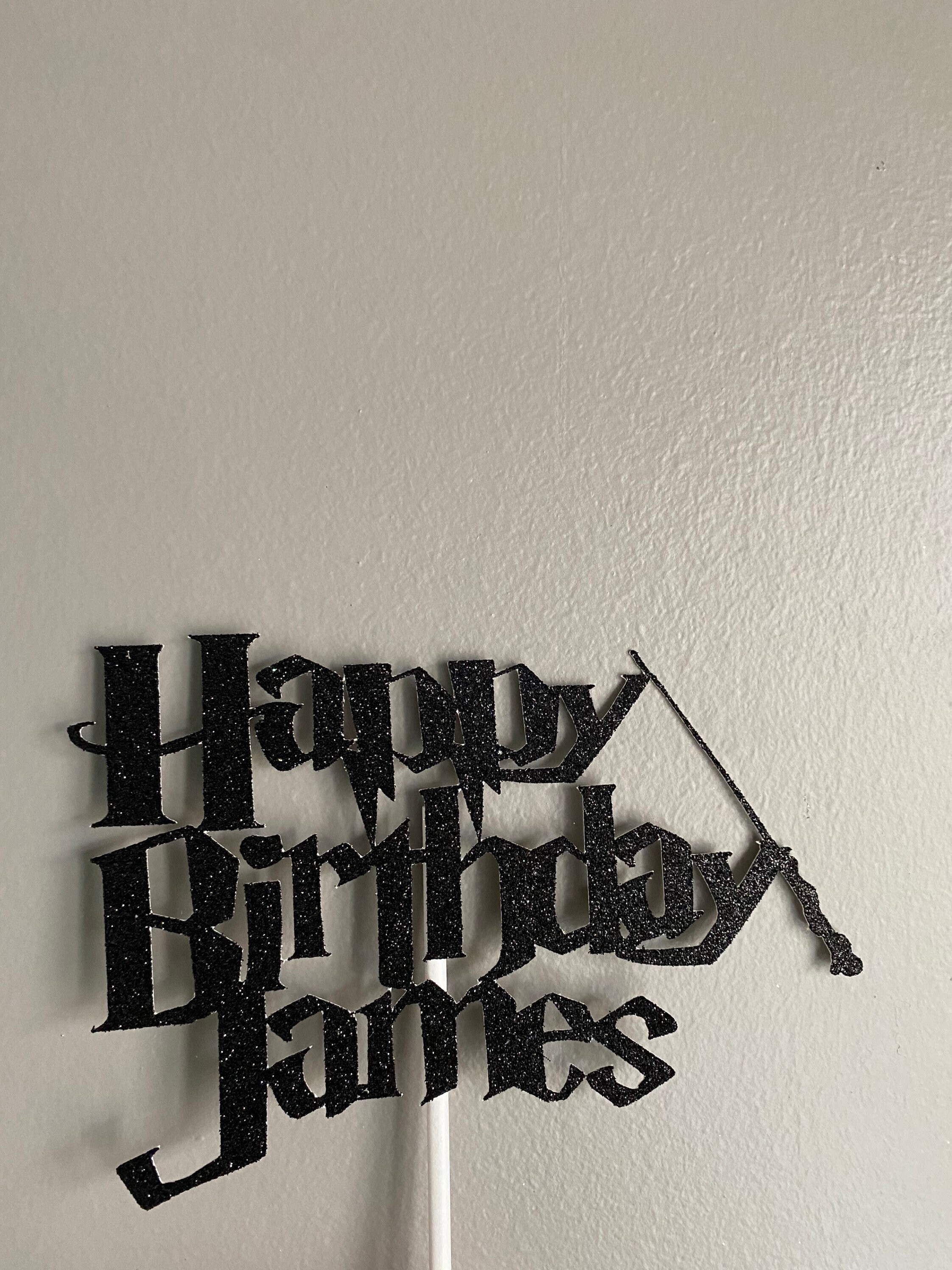 Wizard Themed Happy Birthday Cake Topper Wizard Birthday - Etsy