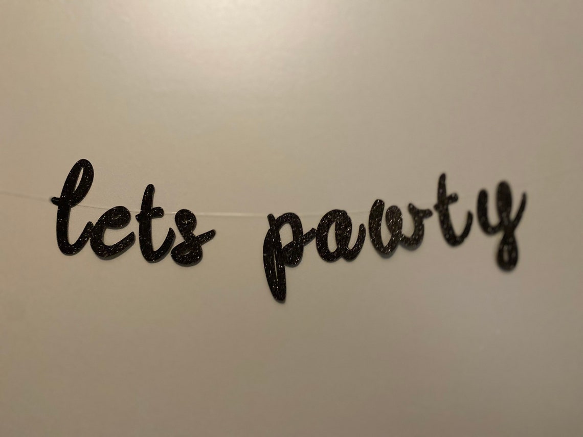 Lets Pawty Banner Dog Birthday Banner Dog Birthday Party - Etsy