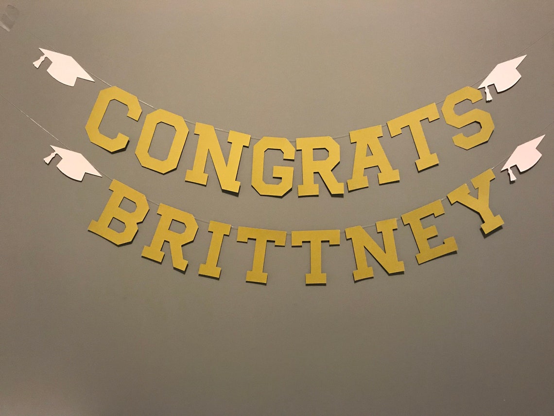 Graduation Banner Congrats Grad Banner Congrats Name Banner | Etsy