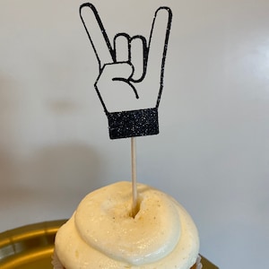 Rock Hand Cupcake Toppers: Music Party Decorations - Etsy