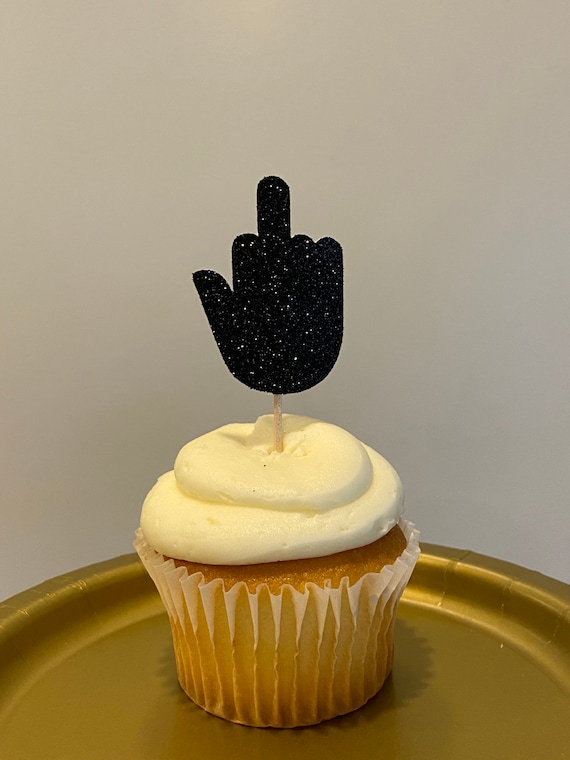 Funny Middle Finger Silhouette Funny Cupcake Middle Finger | Etsy