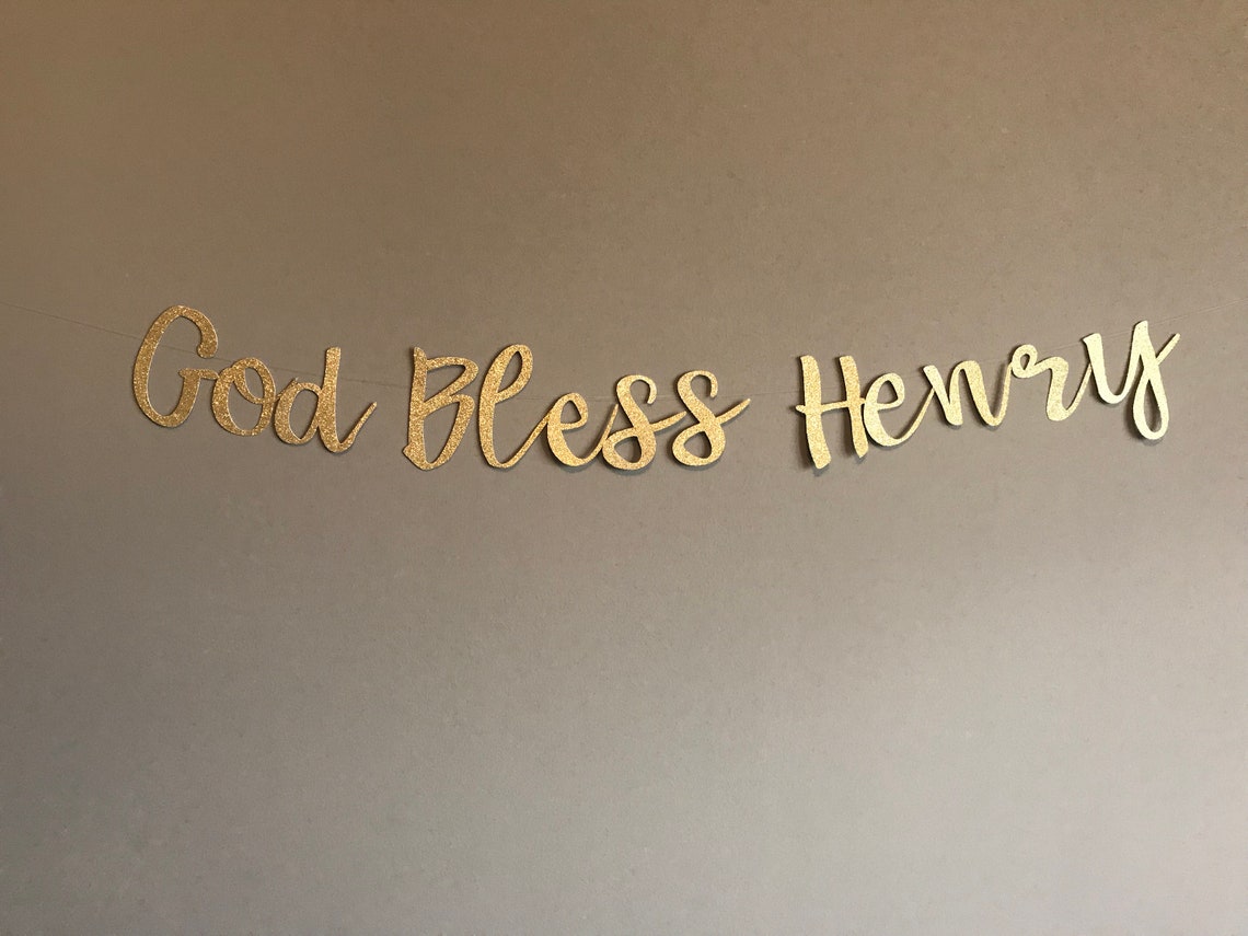 God Bless Banner Christening Banner Baptism Banner First - Etsy