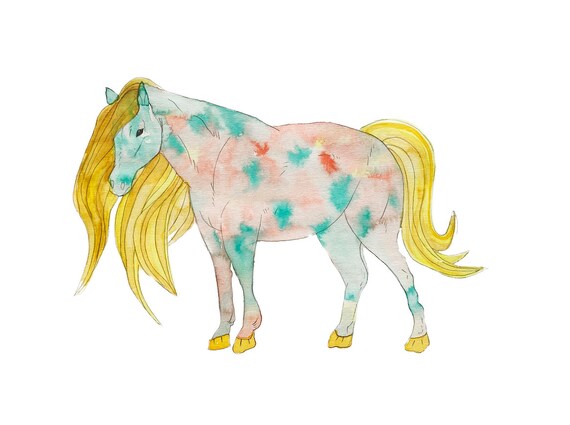 Pony Prints House Prints giclée Fine Art Print Horse Art | Etsy