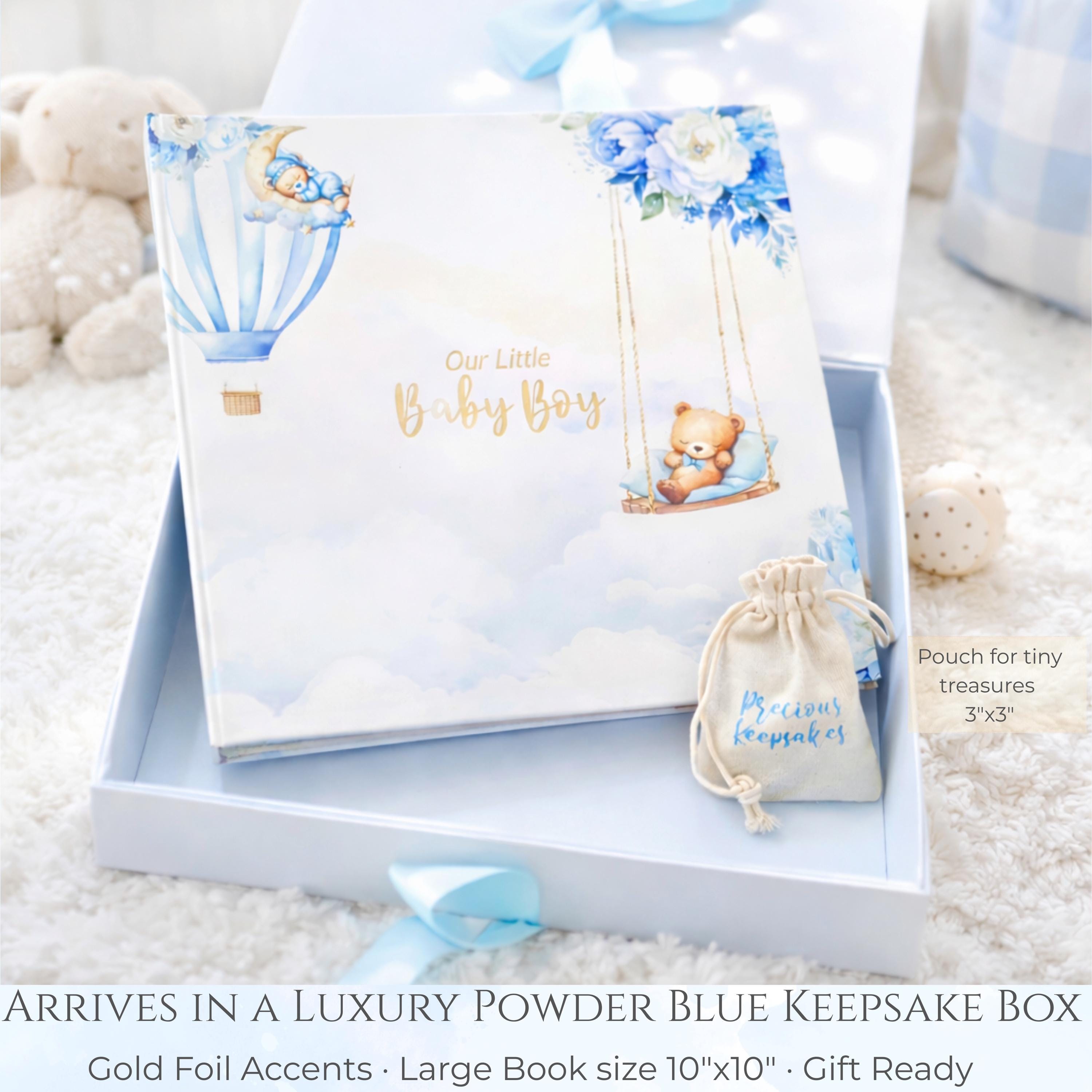 Luxury Baby Boy Memory Book With Keepsake Box | Baby Shower Gift ...