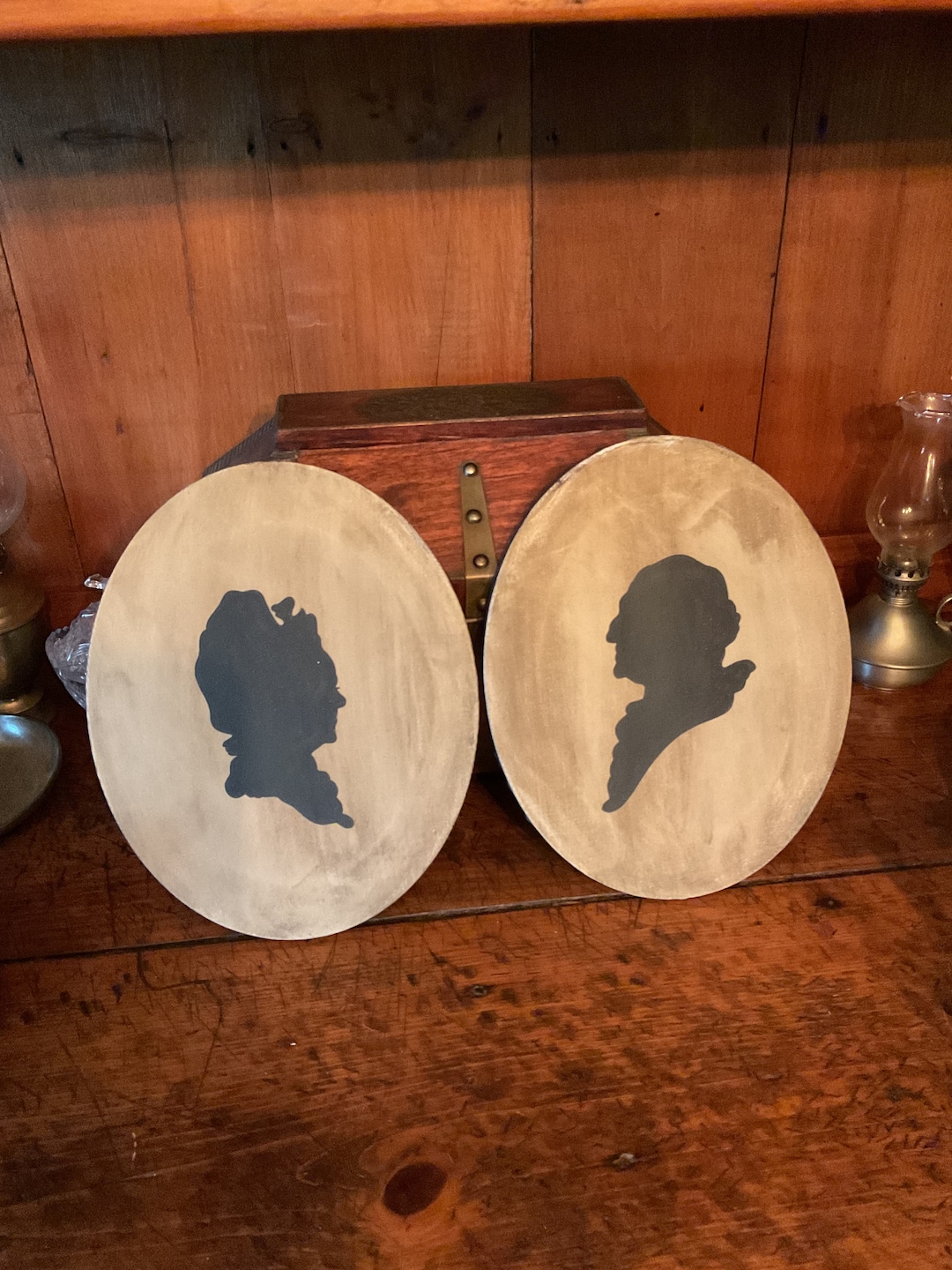 Colonial Style Oval George and Martha Washington Silhouettes - Etsy