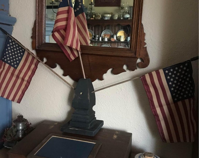 Primitive Colonial Gothic Style Table Top Flag Holder - Etsy