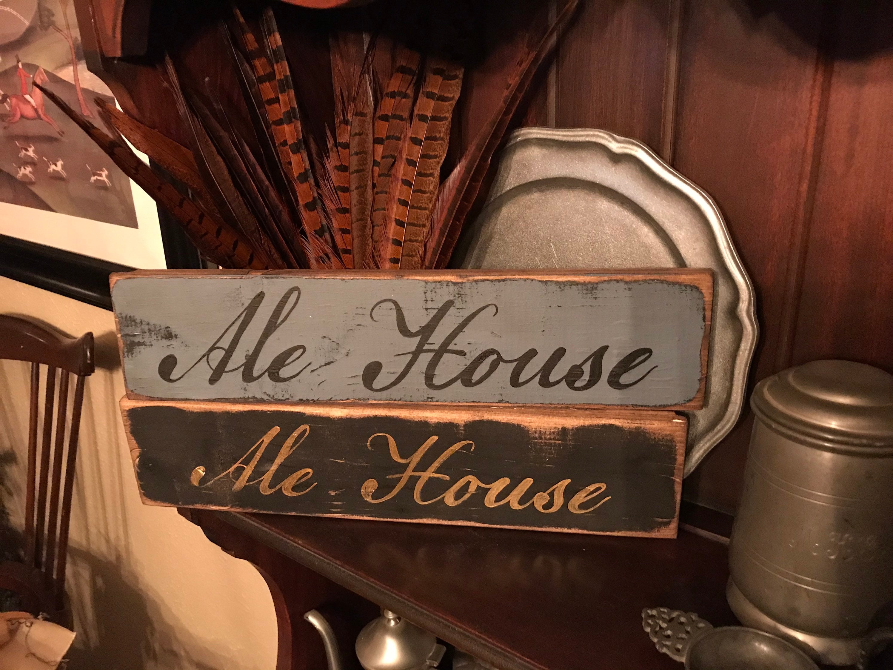 Primitive colonial Ale House sign | Etsy