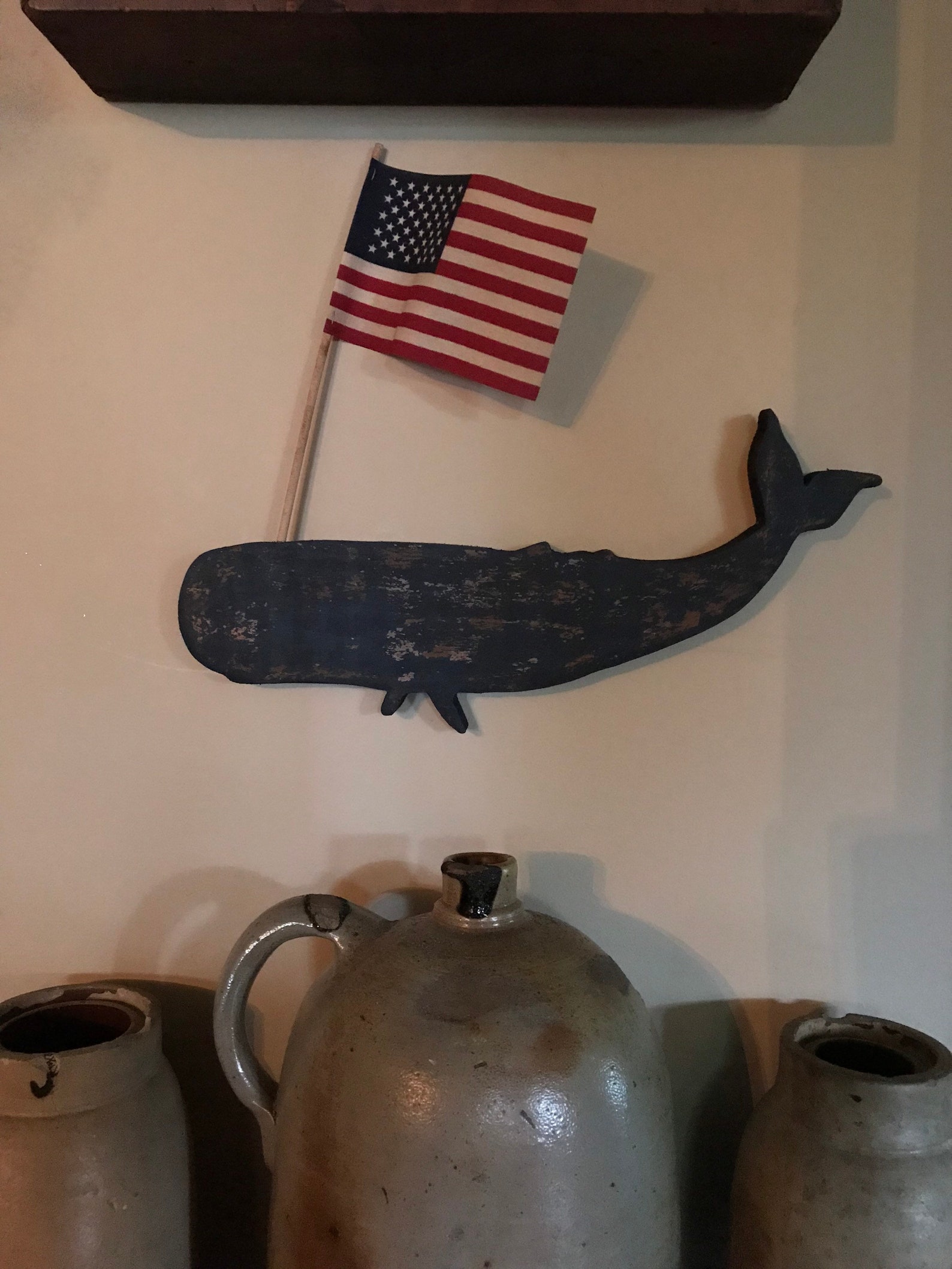 Primitive Nautical Whale Flag Holder - Etsy