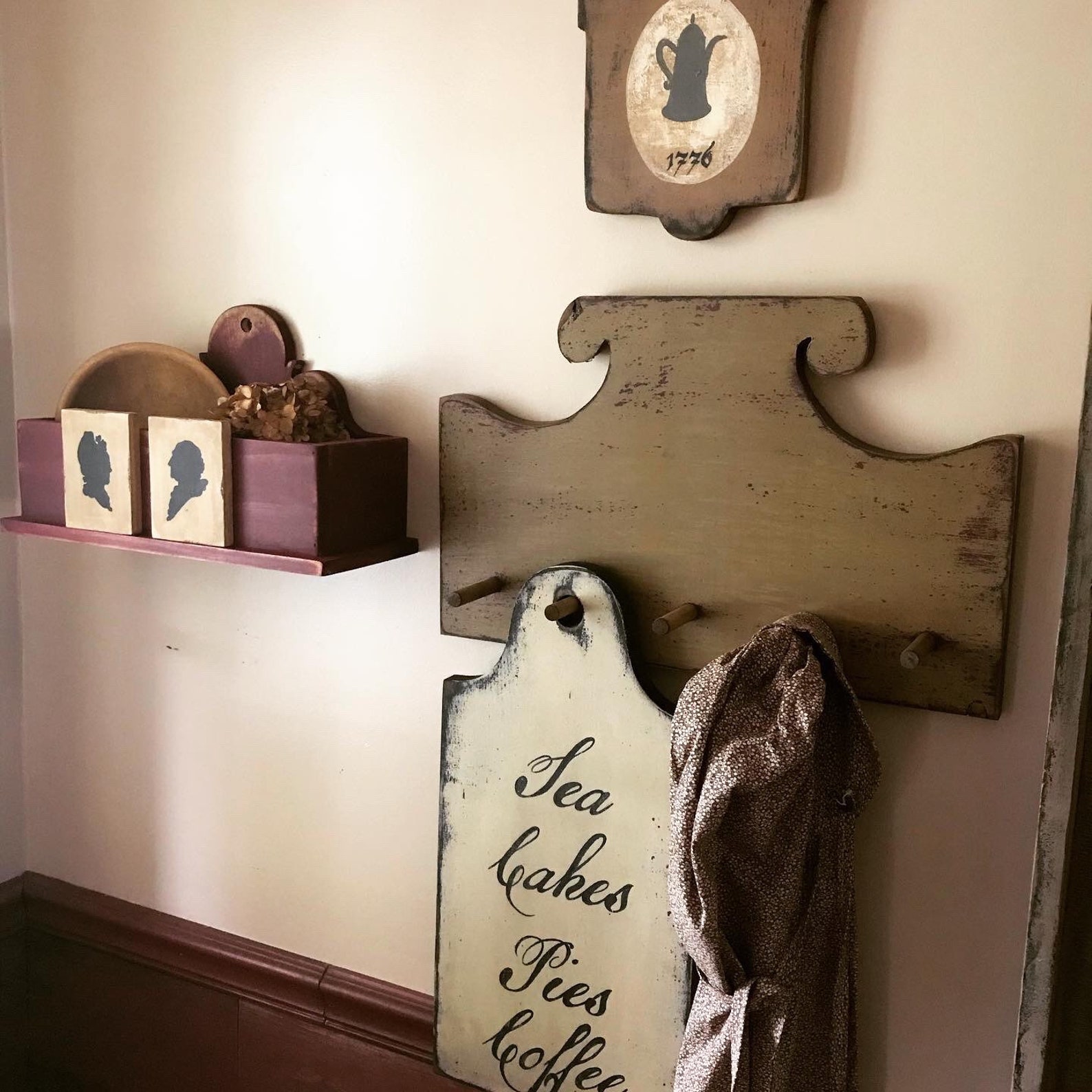 Primitive Colonial Rams Horn Peg Rack - Etsy