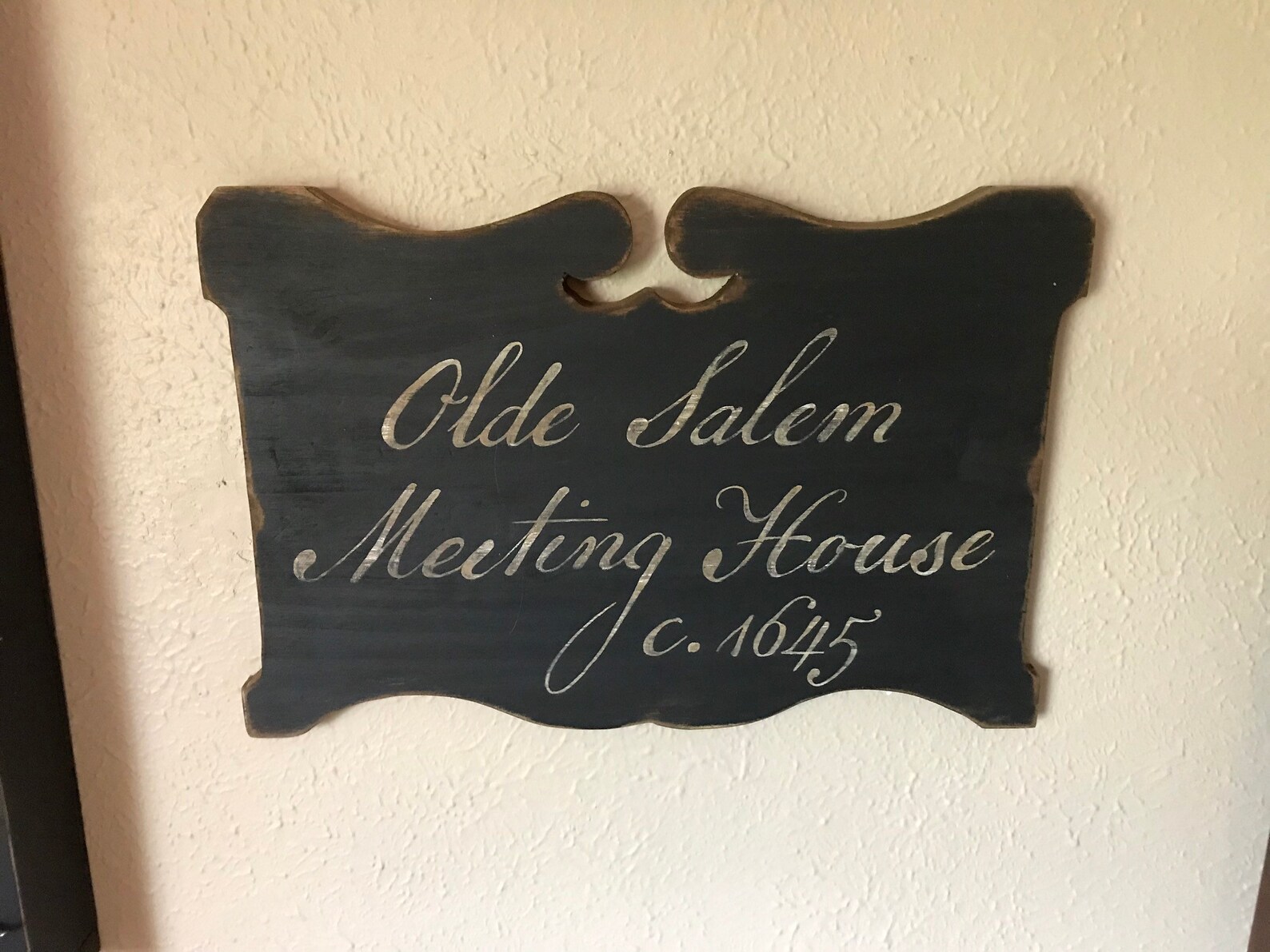 Primitive Colonial Olde Salem Meeting House Sign | Etsy