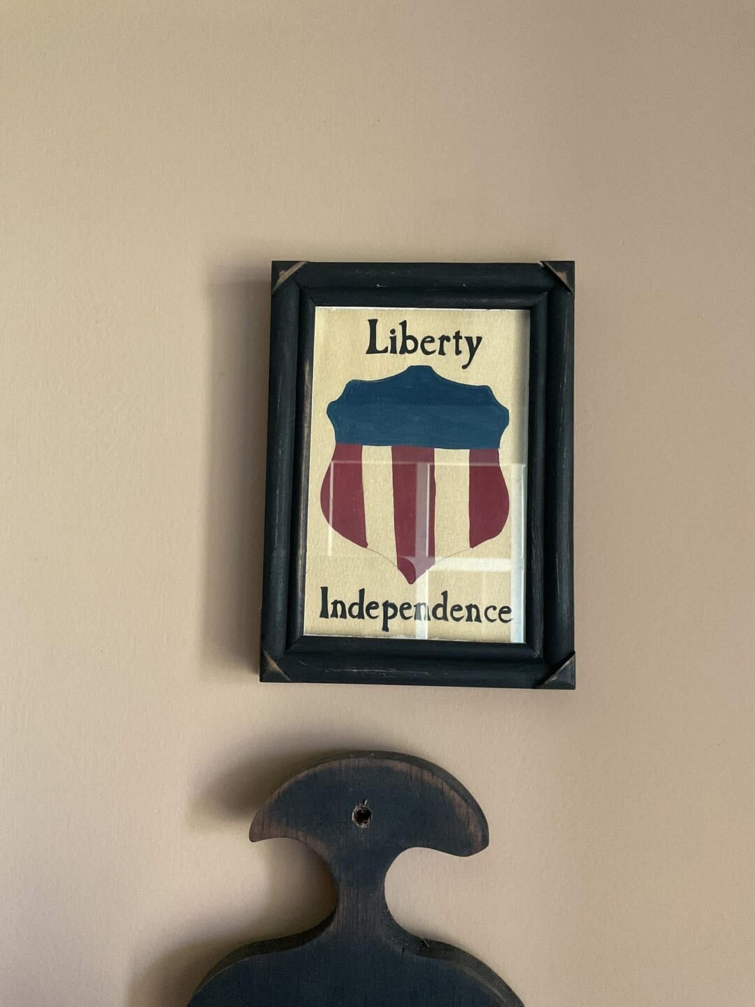 Primitive Colonial Americana Shield Watercolor - Etsy