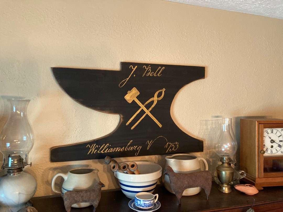 Primitive Colonial Style Blacksmith Sign - Etsy