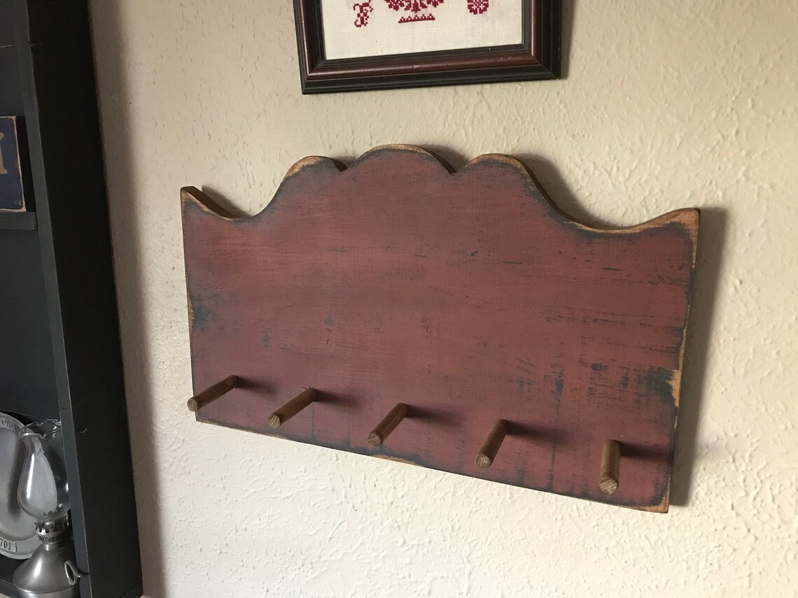 Primitive Scalloped Top Peg Rack | Etsy