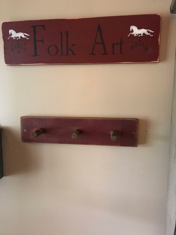 Primitive 3 Peg Slim Peg Rack - Etsy