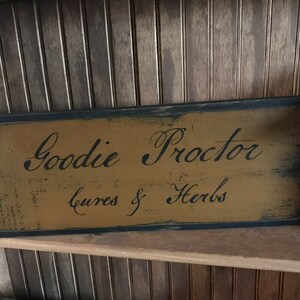 Primitive Colonial Style Goodie Proctor Sign. - Etsy