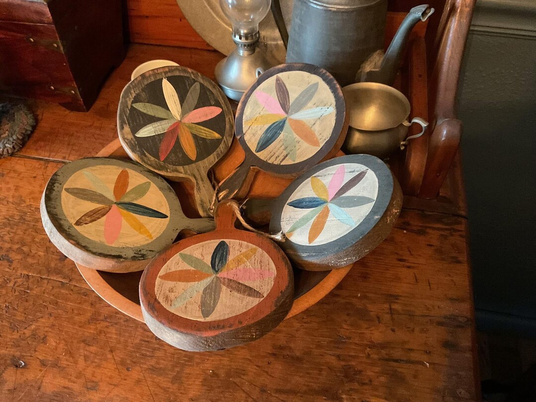 Primitive Mini Breadboards With Pennsylvania Dutch Folk Art Designs - Etsy