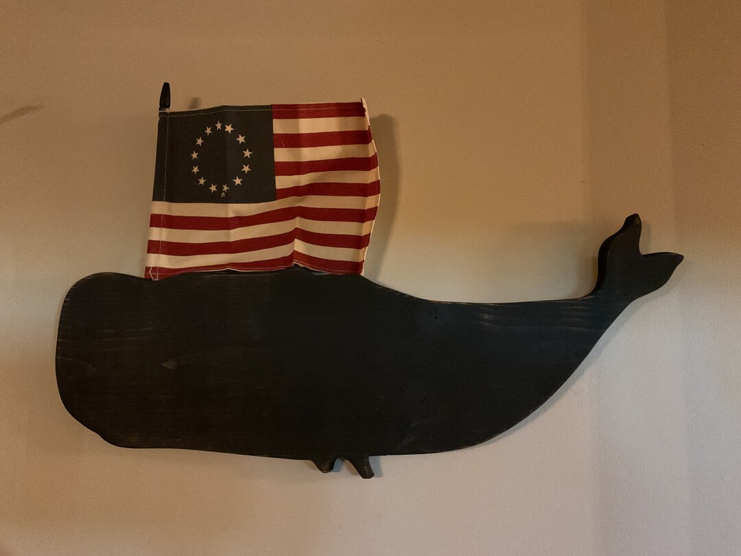 Colonial Primitive Large Whale Flag Holder/ Sign - Etsy