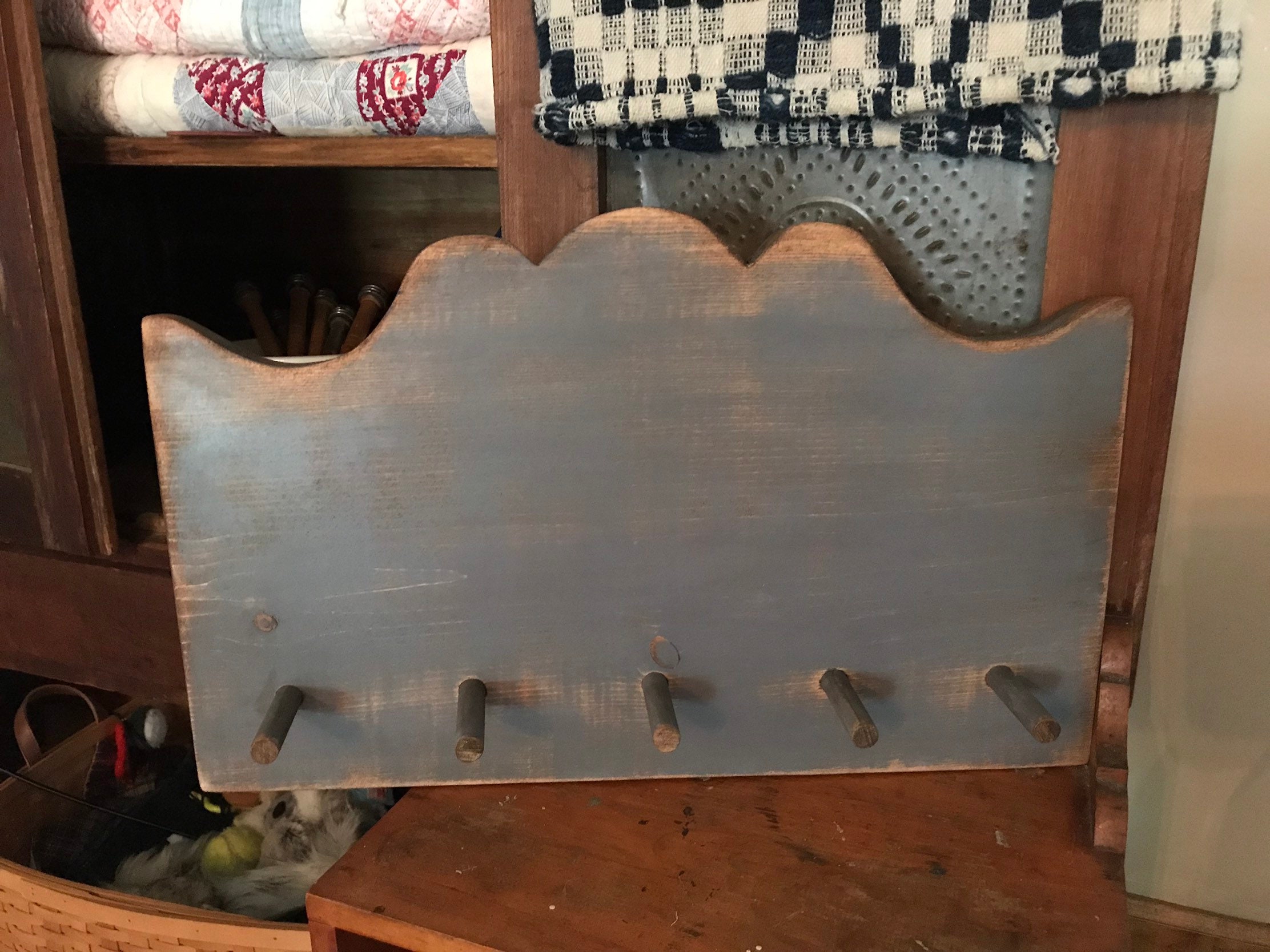 Primitive Scalloped Top Peg Rack | Etsy