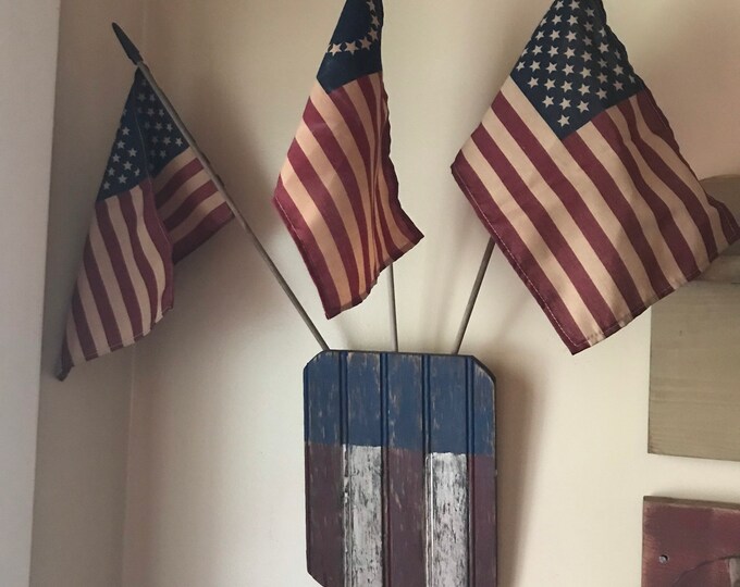 Primitive Americana Shield Style Flag Holder - Etsy